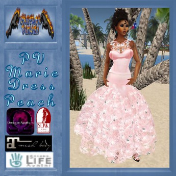 Second Life Marketplace - Marie Dress Peach Clothing Applier Hud
