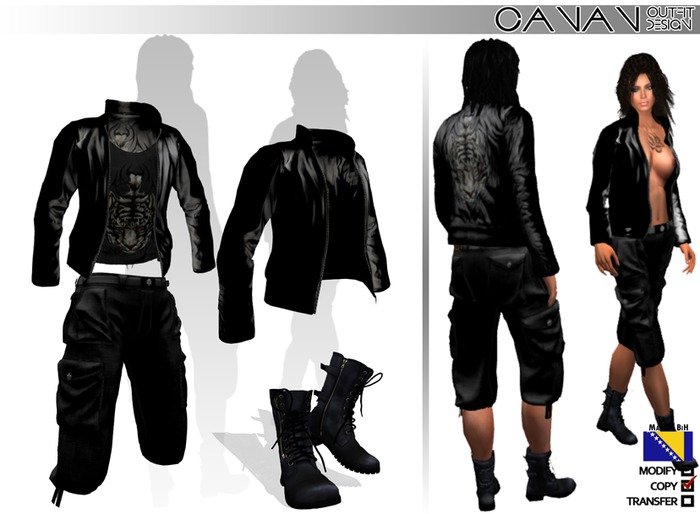 Second Life Marketplace ☆ Canan Mesh Mens Outfit Black☆