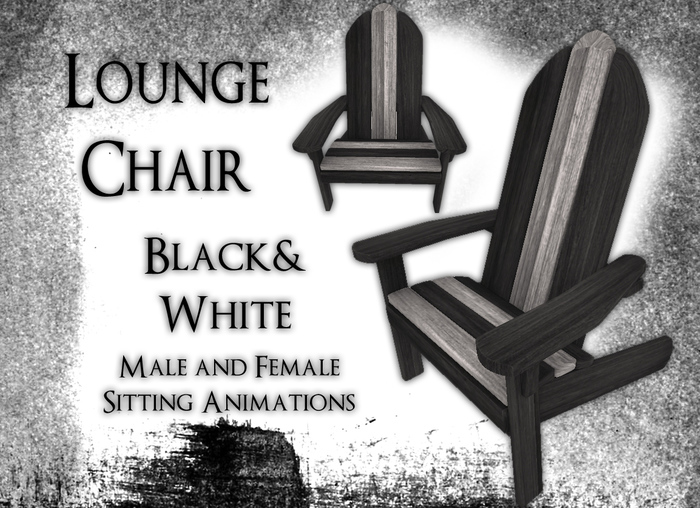 Second Life Marketplace - :Shame.: Lounge Chair Black and White