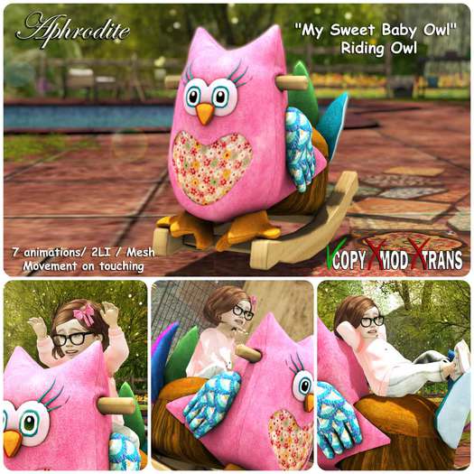 Second Life Marketplace - Aphrodite "My Sweet Baby Owl" - Riding ...
