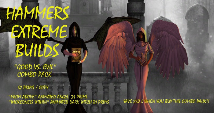 Second Life Marketplace - "GOOD VS EVIL PACK" ANIMATED ANGEL AND WITCH ...