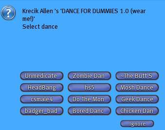 Second Life Marketplace - DANCE FOR DUMMIES - easy dance menu