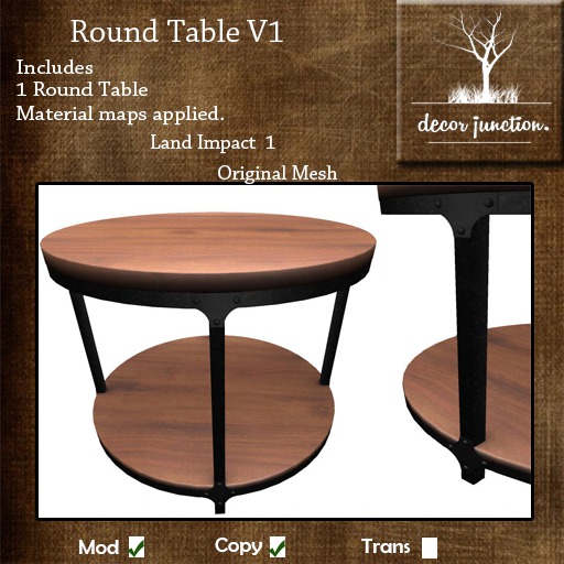 Second Life Marketplace - DJ Round Table V1 - Cast Iron Vintage Style ...
