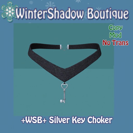 Second Life Marketplace - +WSB+ Silver Key Choker (boxed)