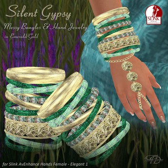 Second Life Marketplace - Silent Gypsy Bangle & Hand Jewelry Set in ...