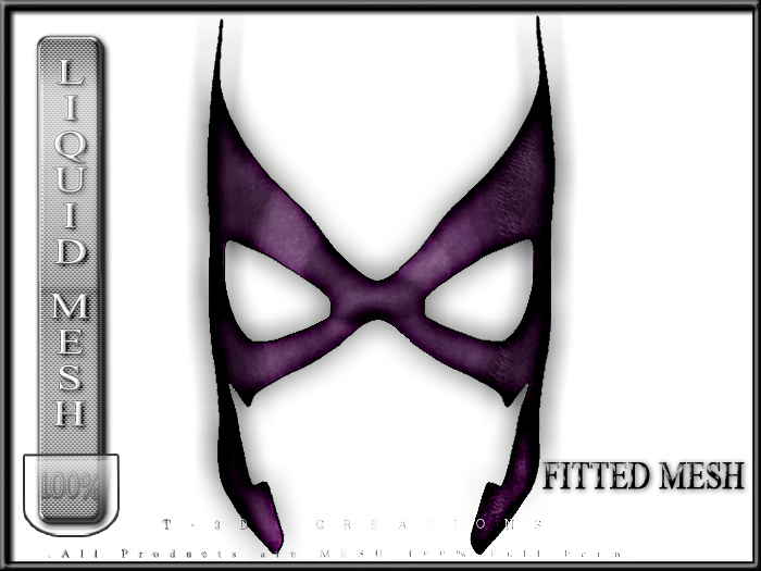 Second Life Marketplace - T-3D Creations [ LQ Mesh - Mask 013 ] LIQUID ...
