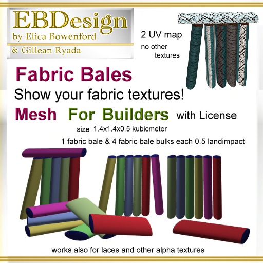 Second Life Marketplace - EBDesign Fabric Bales show your textures