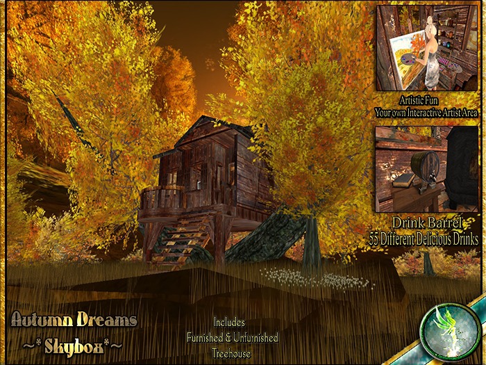 Second Life Marketplace - {GF} ~ Autumn Treehouse Skybox