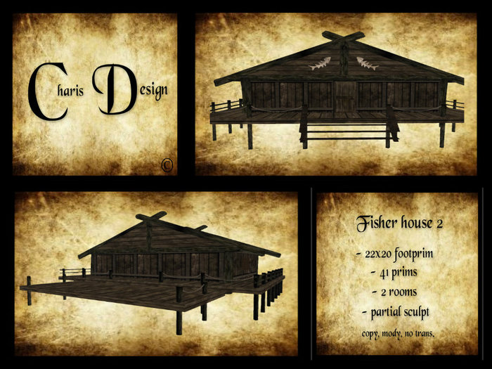 Second Life Marketplace - Fisher house 2 boxed (wear me)