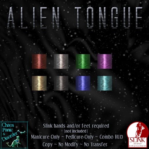 Second Life Marketplace - :*:CPD:*: Alien Tongue Nail Polish for Slink ...