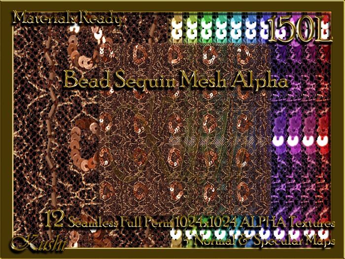 Second Life Marketplace - Bead Sequin Mesh Alpha Fabric Seamless ...