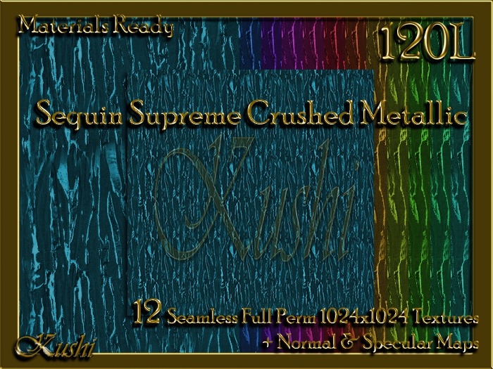 Second Life Marketplace - Sequin Supreme Crushed Metallic Fabric ...