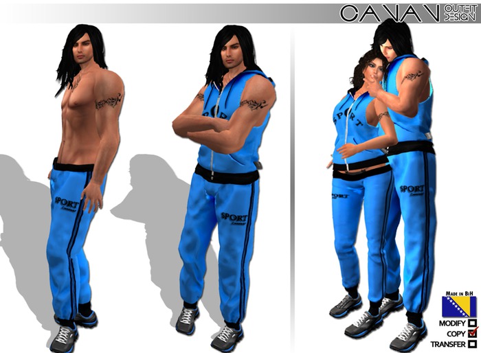 Second Life Marketplace ☆canan Complete Sports Mens Outfit Blue☆