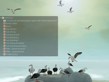 Second Life Marketplace - ANIMATED SEAGULLS FAT PACK