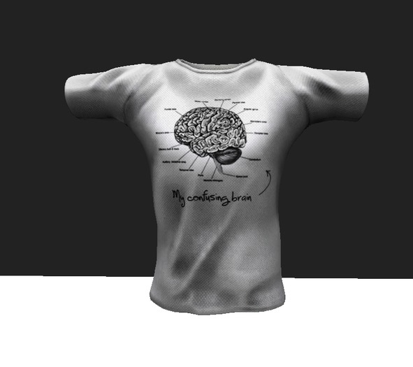 Second Life Marketplace Promotion Mit~ Mens Brain T Shirt