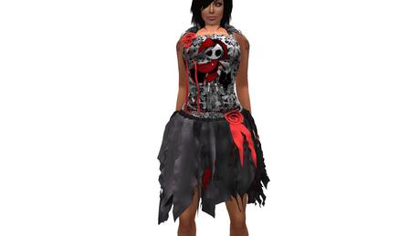 Second Life Marketplace - CMD - Bloody Pale Dead Riding Hood Corset Dress