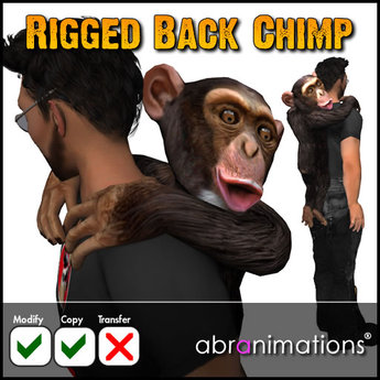 Second Life Marketplace - Mesh Back Hugging Chimp