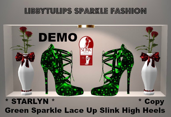 Second Life Marketplace - * Starlyn * DEMO Sparkle Lace Up Slink High Heels