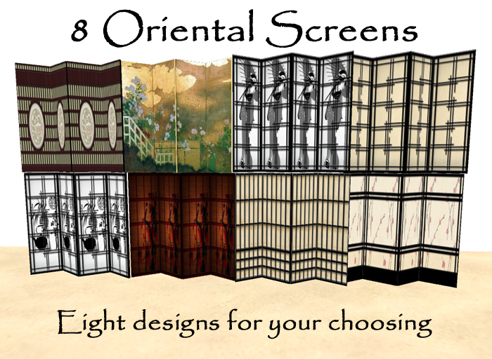 Second Life Marketplace - 8 Japanese Screens Room Dividers for your ...