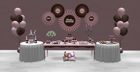 Second Life Marketplace - Pink & Brown - Party SET