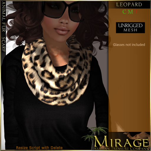 Second Life Marketplace - =Mirage= Animal Prints Scarf DEMO (wear & touch)