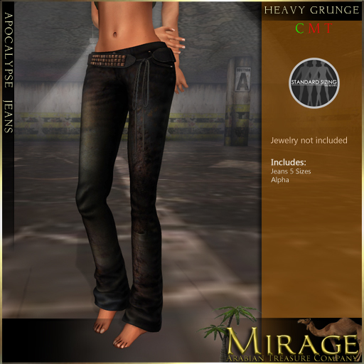 Second Life Marketplace - =Mirage= Apocalypse Jeans - Heavy Grunge