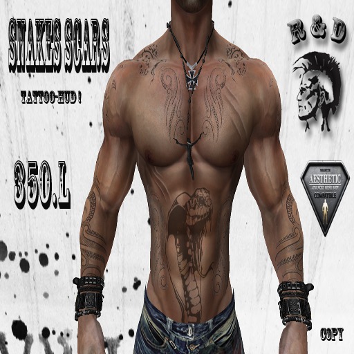 Second Life Marketplace - R&D Tattoo-Hud-Snake Scar's