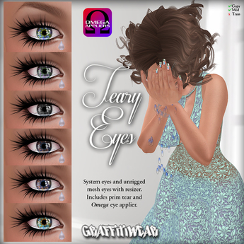 Second Life Marketplace - Graffitiwear Amber-Blue Teary Eyes