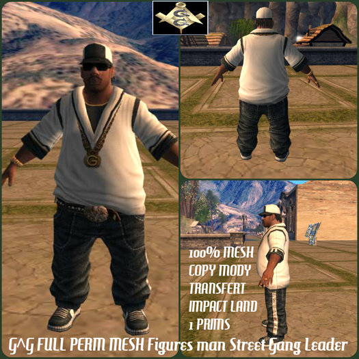 Second Life Marketplace - G^G FULL PERM MESH Figures man Street Gang Leader