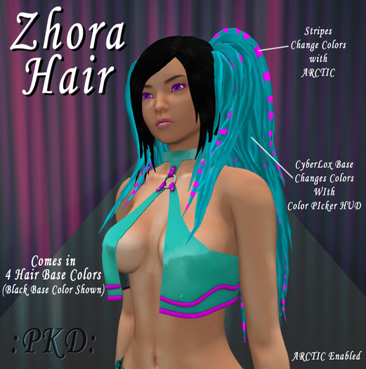 Second Life Marketplace - :PKD: (Red) ARCTIC Zhora Hair w/ Color Picker