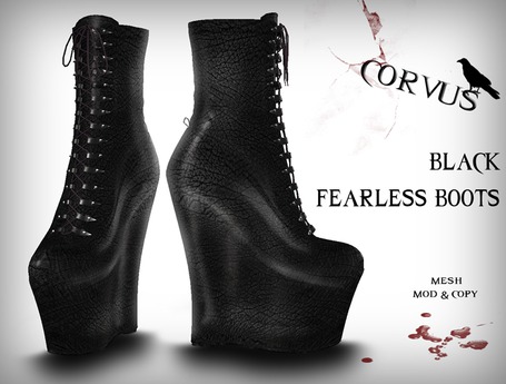 Second Life Marketplace - Corvus : DEMO Fearless Boots