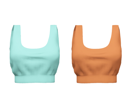 Second Life Marketplace - Full Perm Rigged Mesh Crop Top Vest Tshirt