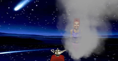 Second Life Marketplace - Genie in a lamp rez faux animated (box)