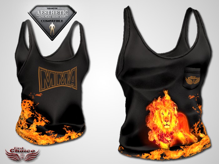 Second Life Marketplace - Fire Loose Tank Top Box - Black