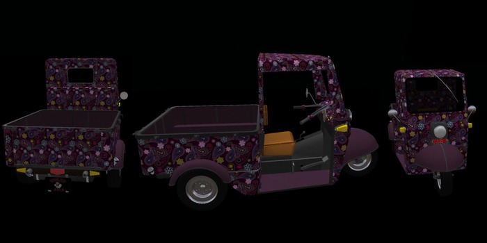 Second Life Marketplace V Scooter Van Purple Paisley