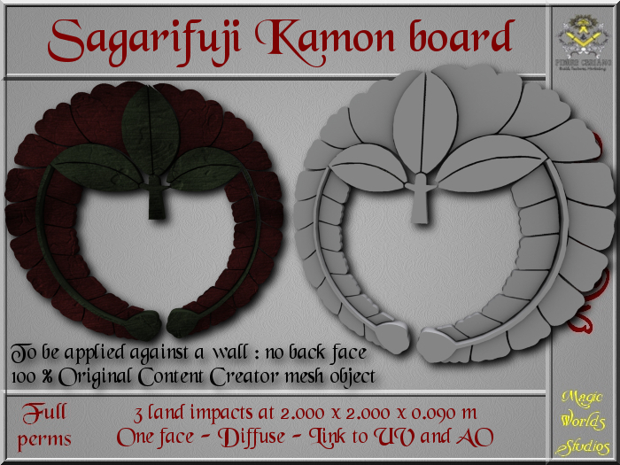 Second Life Marketplace - Sagarifuji Kamon - 3 LI - FULL PERMS Mesh