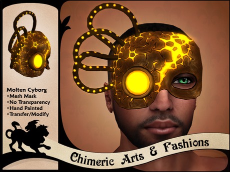 Second Life Marketplace - Molten Cyborg Mask (Yellow)