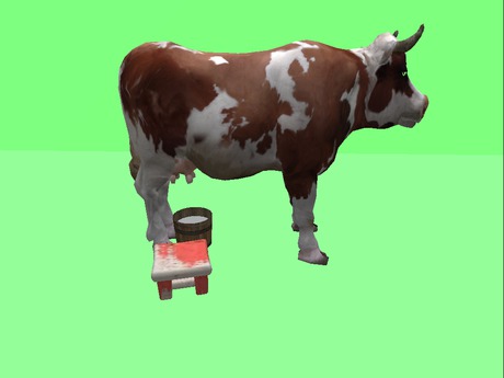 Second Life Marketplace - Mesh Cow With Milking Animation MILKING CHORE!!!