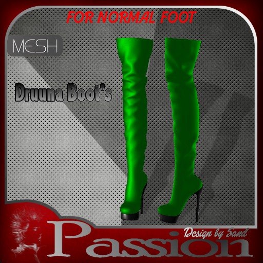 Second Life Marketplace - Sand hight boots "druuna"- green