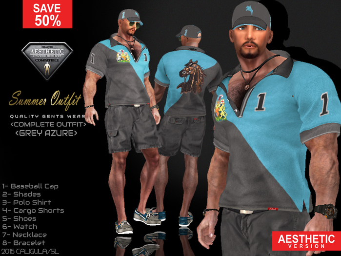 Second Life Marketplace - CA AESTHETIC SUMMER OUTFIT GREY AZURE