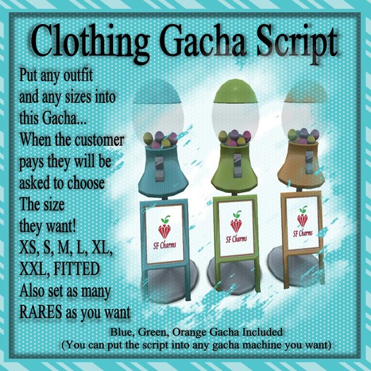 Second Life Marketplace - SF* Charms Clothing Gacha 1 (Size Chooser)