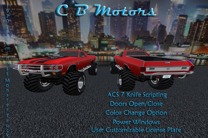 Second Life Marketplace - {CBM} 1970 El Camino SS Monster Truck