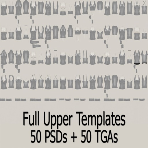 Second Life Marketplace - Full Upper Templates - 50 TGAs + 50 PSDs ...