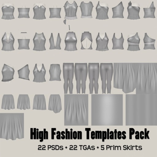 Second Life Marketplace - High Fashion Templates Pack - 22 PSDs+22 TGAS ...