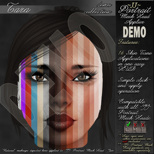 Second Life Marketplace - ~JJ~ Portrait Mesh Head Applier ~Tara~ (DEMO)