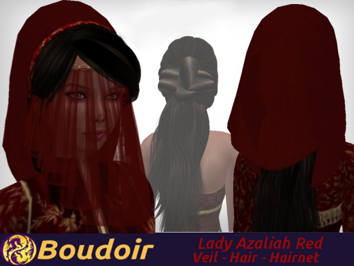 Second Life Marketplace - *!*FREE BOUDOIR LADY AZALIAH RED VEIL - HAIR ...
