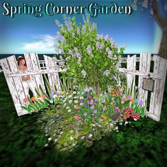 Second Life Marketplace - Spring Corner Garden Picket Fence
