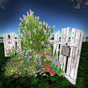 Second Life Marketplace - Spring Corner Garden Picket Fence