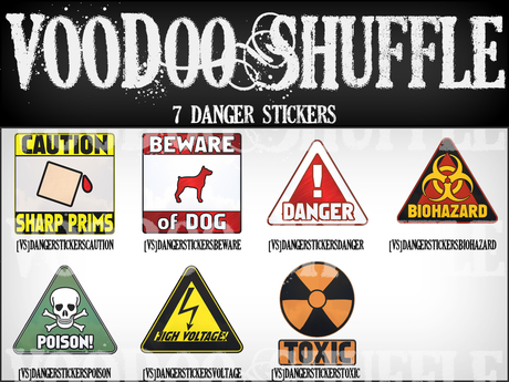 Second Life Marketplace - [VS] 7 Danger Sticker Textures