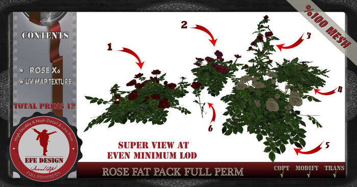 Second Life Marketplace - Rose Fat Pack Full Permission EFE DESIGN